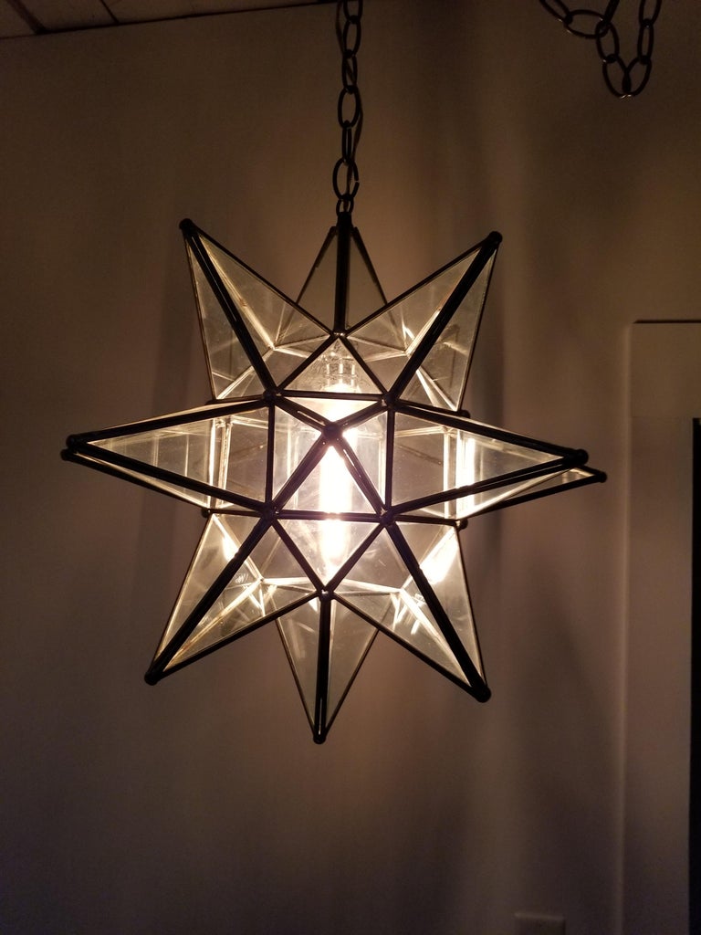 Large Leaded Glass Moravian Star Lighting Fixture at 1stDibs | vintage ...