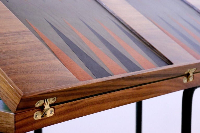 Large Leather and Walnut Reversible Games Table For Sale at 1stDibs