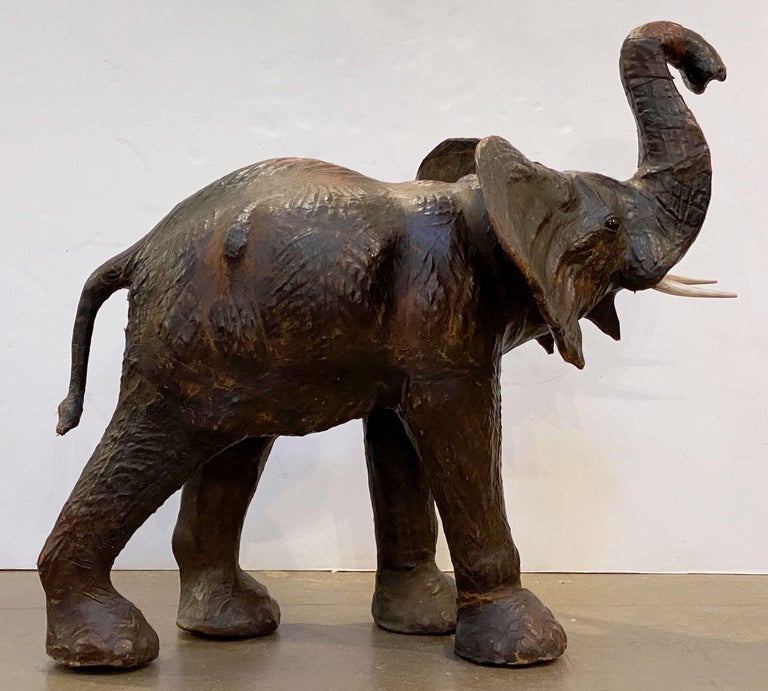 Large Leather Model of an Elephant from England For Sale at 1stDibs
