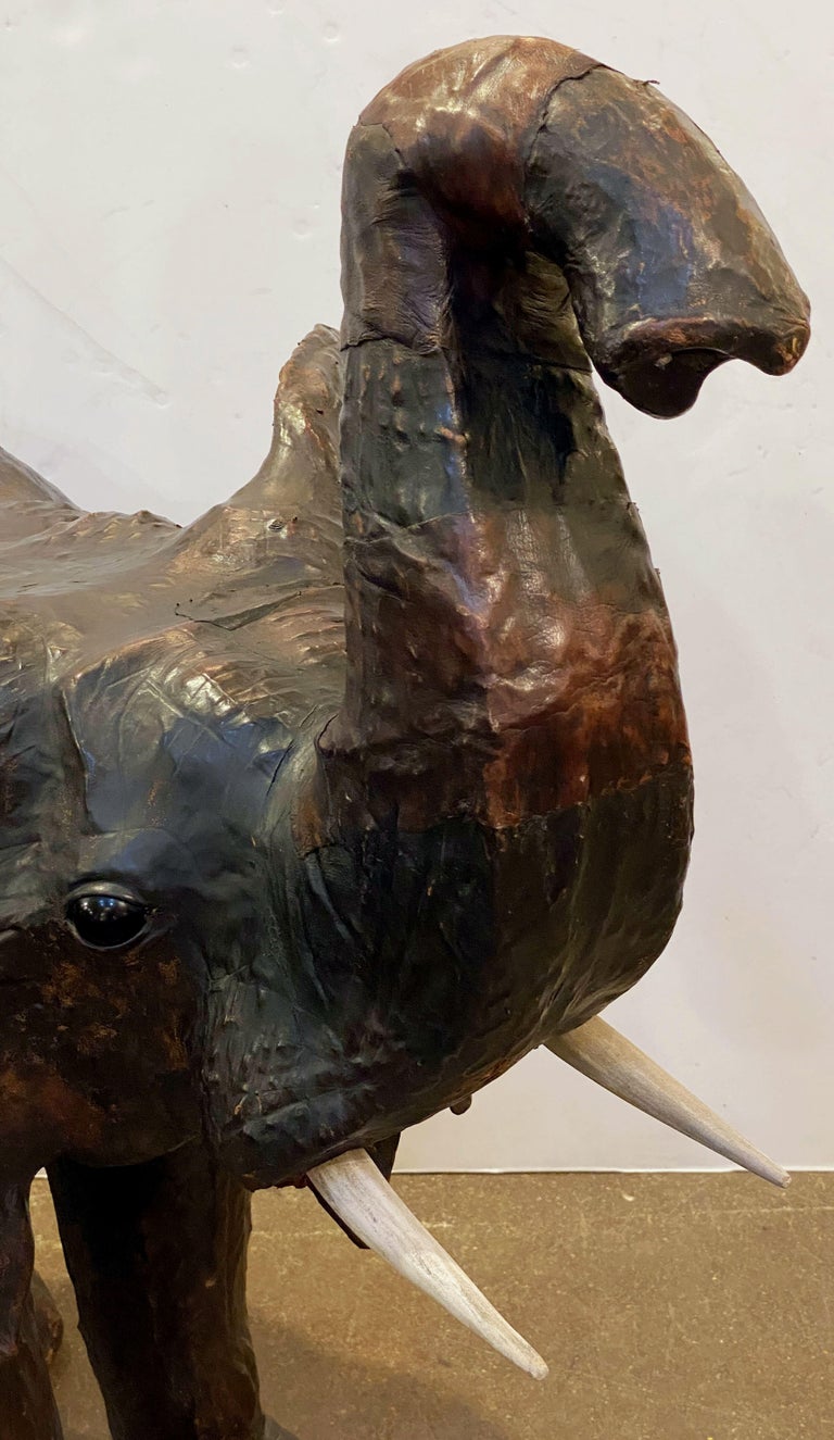 Large Leather Model of an Elephant from England For Sale at 1stDibs