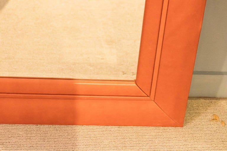 Large Leather Wrapped Mirror For Sale at 1stDibs | leather wrapped ...