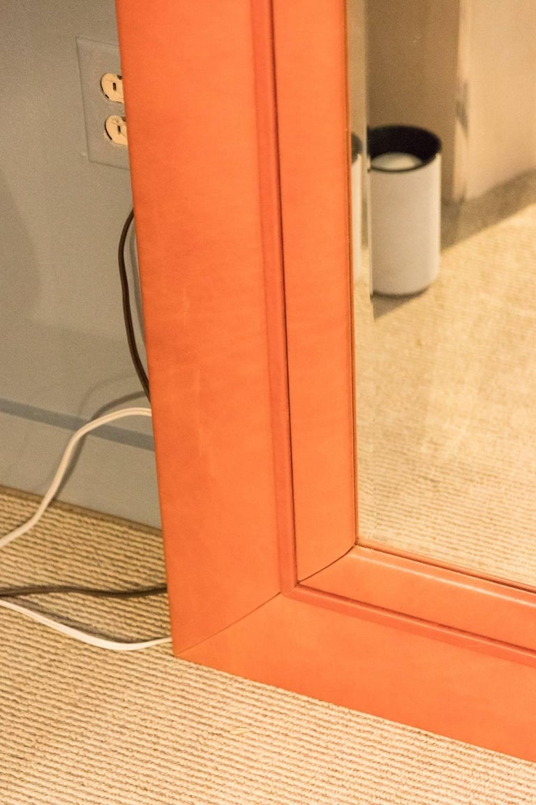 Large Leather Wrapped Mirror For Sale at 1stDibs | leather wrapped ...