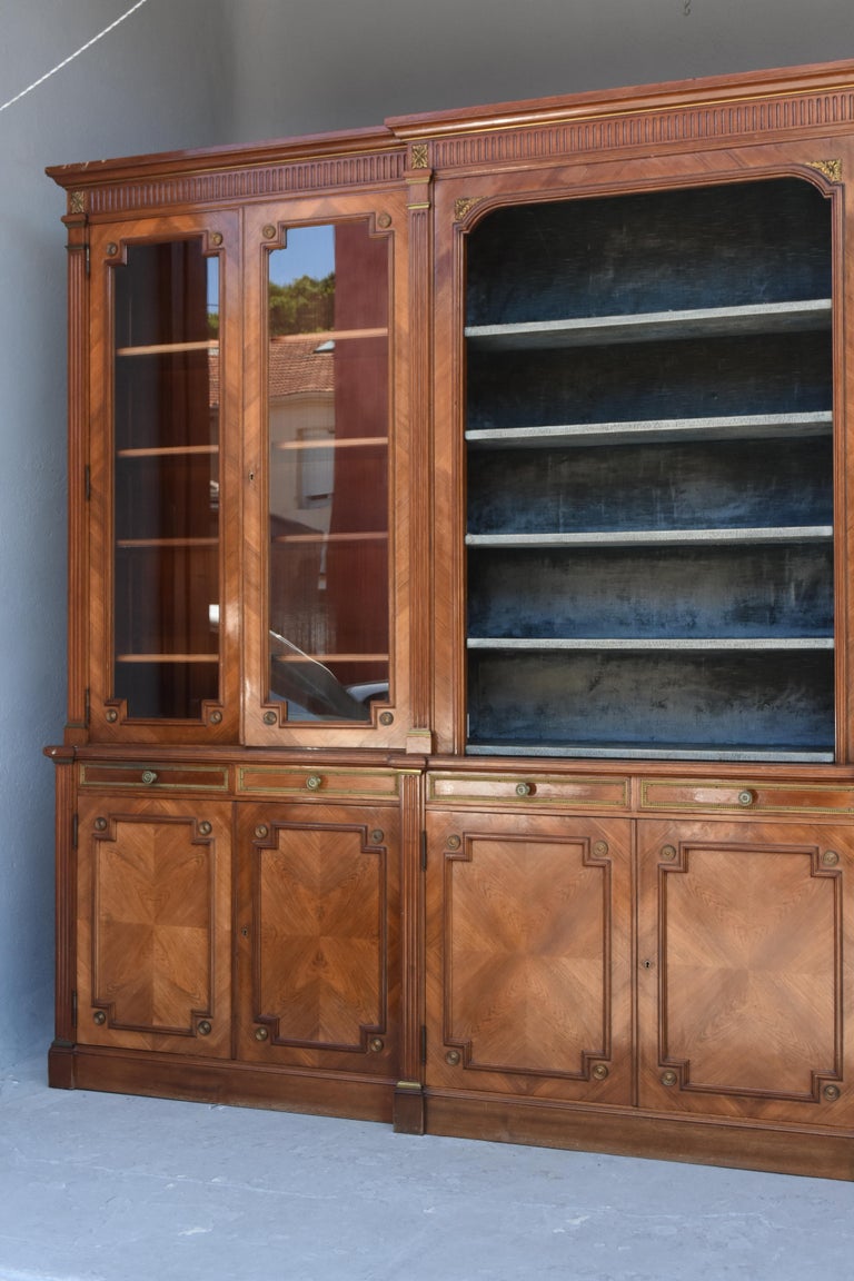 Large Library Bookcase of Louis XVI Style Mahogany and Bronze, circa ...