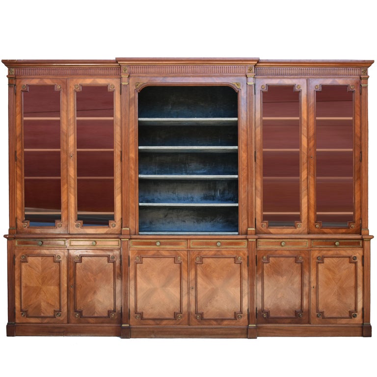Large Library Bookcase of Louis XVI Style Mahogany and Bronze, circa ...