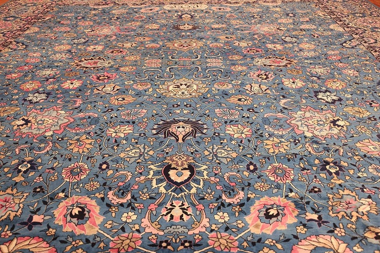 Large Light Blue Antique Indian Agra Rug at 1stdibs
