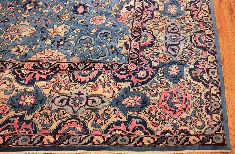 Large Light Blue Antique Indian Agra Rug at 1stdibs
