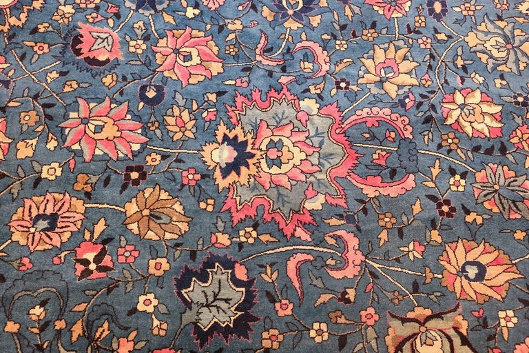 Large Light Blue Antique Indian Agra Rug at 1stdibs