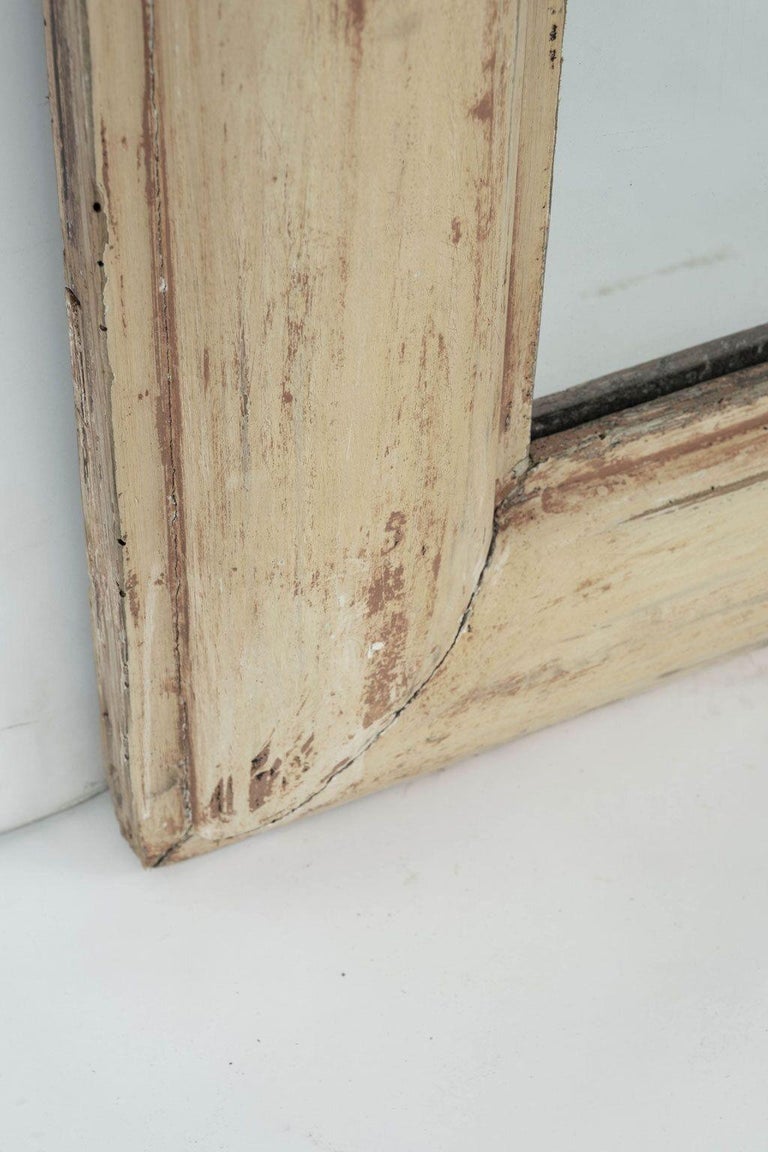 Large Light Brown Washed and Carved Mirror For Sale at 1stDibs