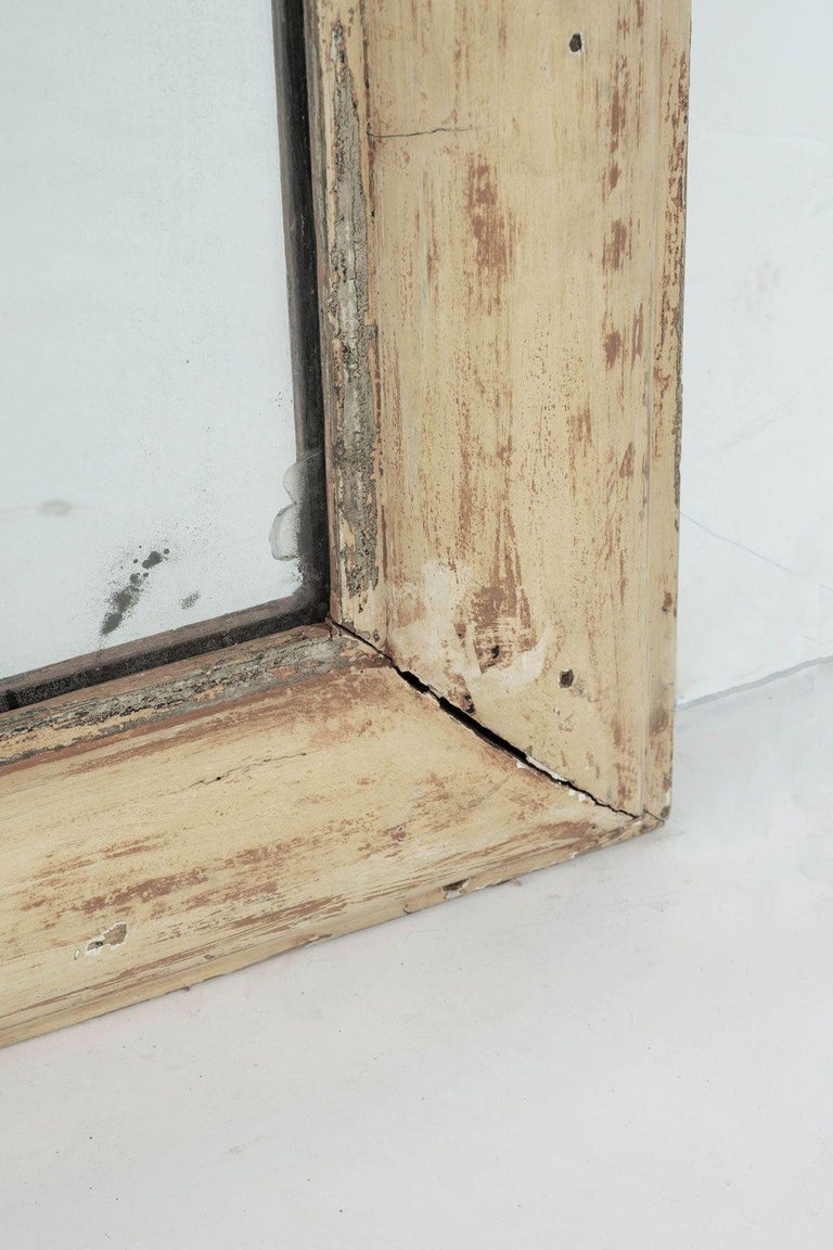 Large Light Brown Washed and Carved Mirror For Sale at 1stDibs