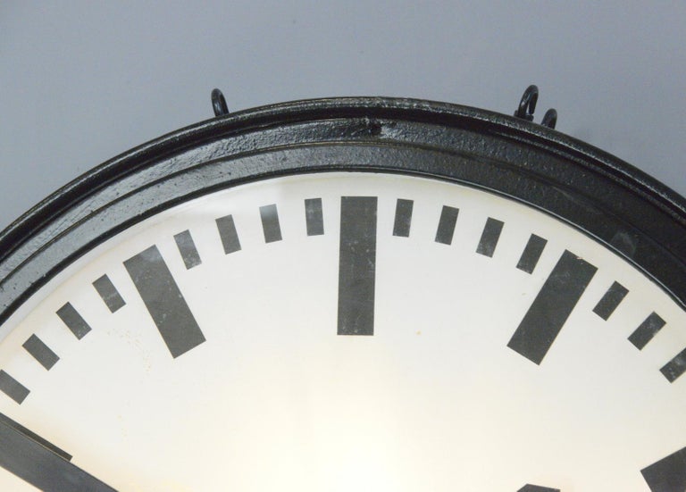 Large Light Up Factory Clock by TN, Circa 1950s For Sale at 1stDibs