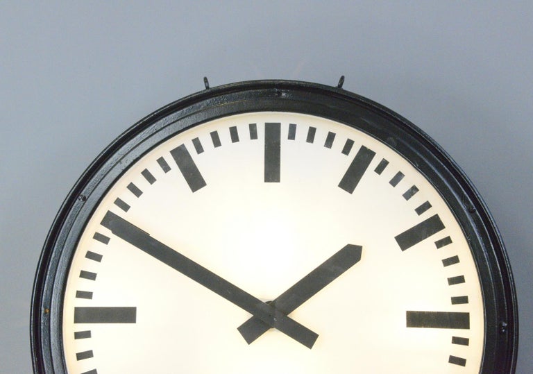 Large Light Up Factory Clock by TN, Circa 1950s For Sale at 1stDibs