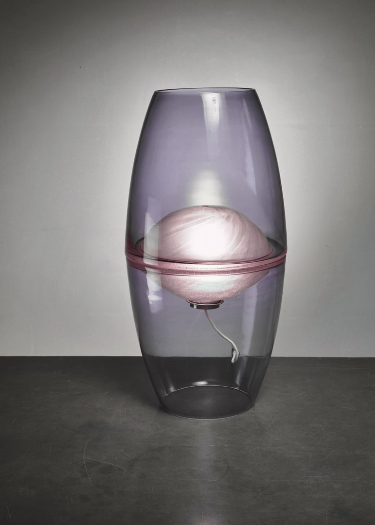 Large Lilac Glass Table or Floor Lamp For Sale at 1stDibs