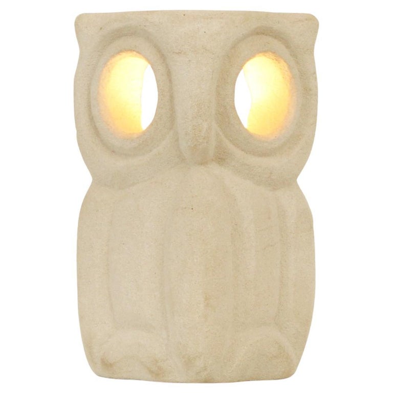 Large Limestone Owl Table Lamp by Albert Tormos, France, 1960's For ...