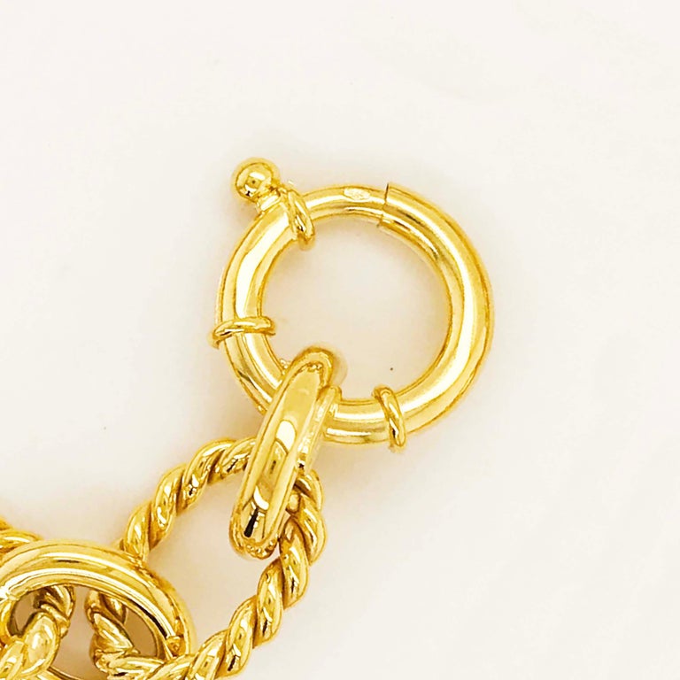 Large Link Chain Necklace 14 Karat Gold and Polished Oval Links-Chain ...