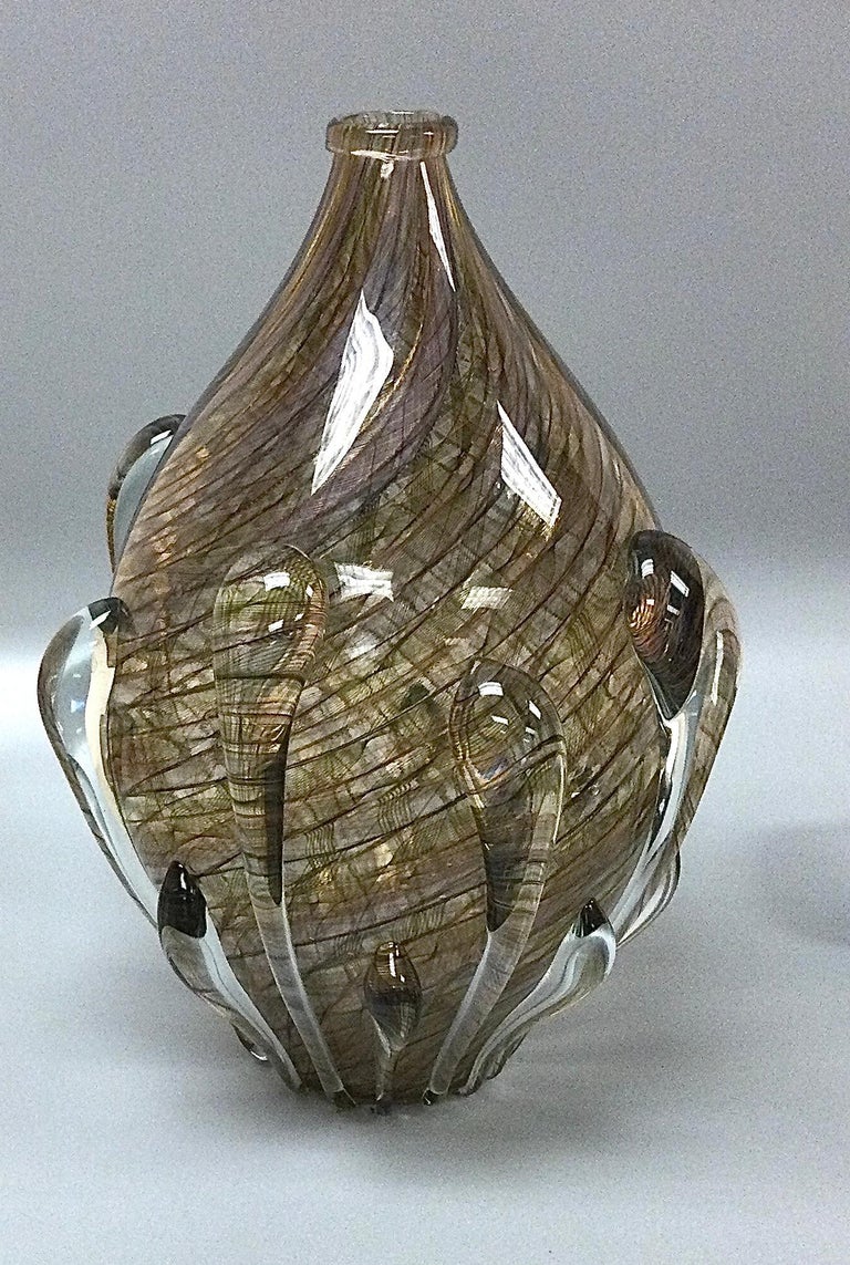 Large Lino Tagliapietra Murano Latticino Vase Signed and Dated 1990 For ...