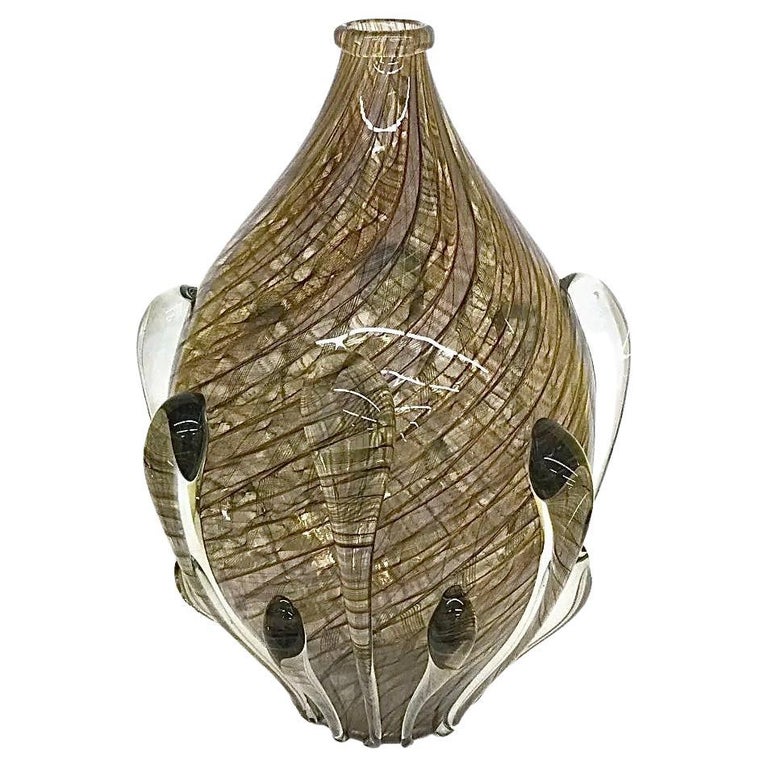 Large Lino Tagliapietra Murano Latticino Vase Signed and Dated 1990 For ...