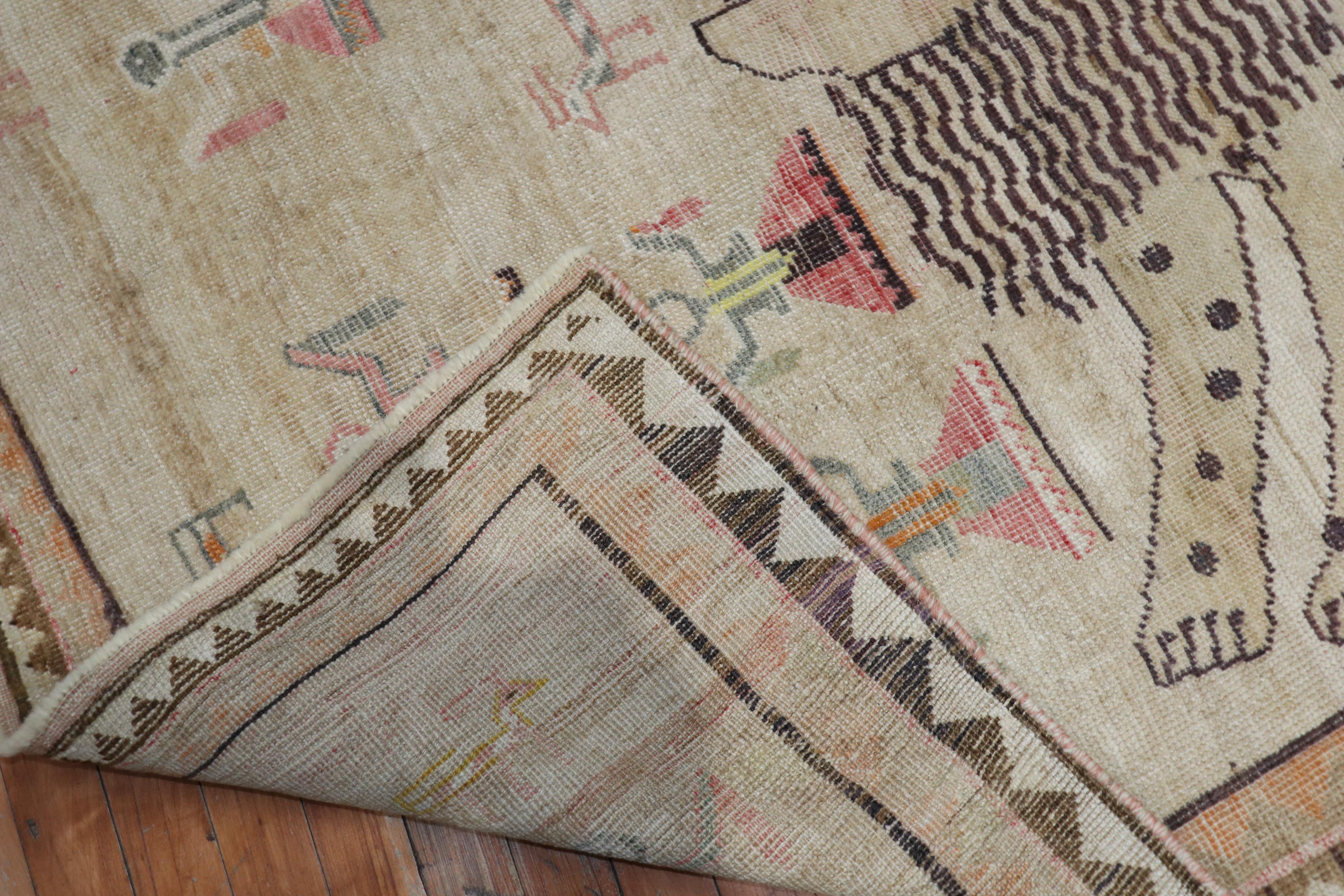 Large Lion Figural Persian Gabbeh Rug at 1stDibs