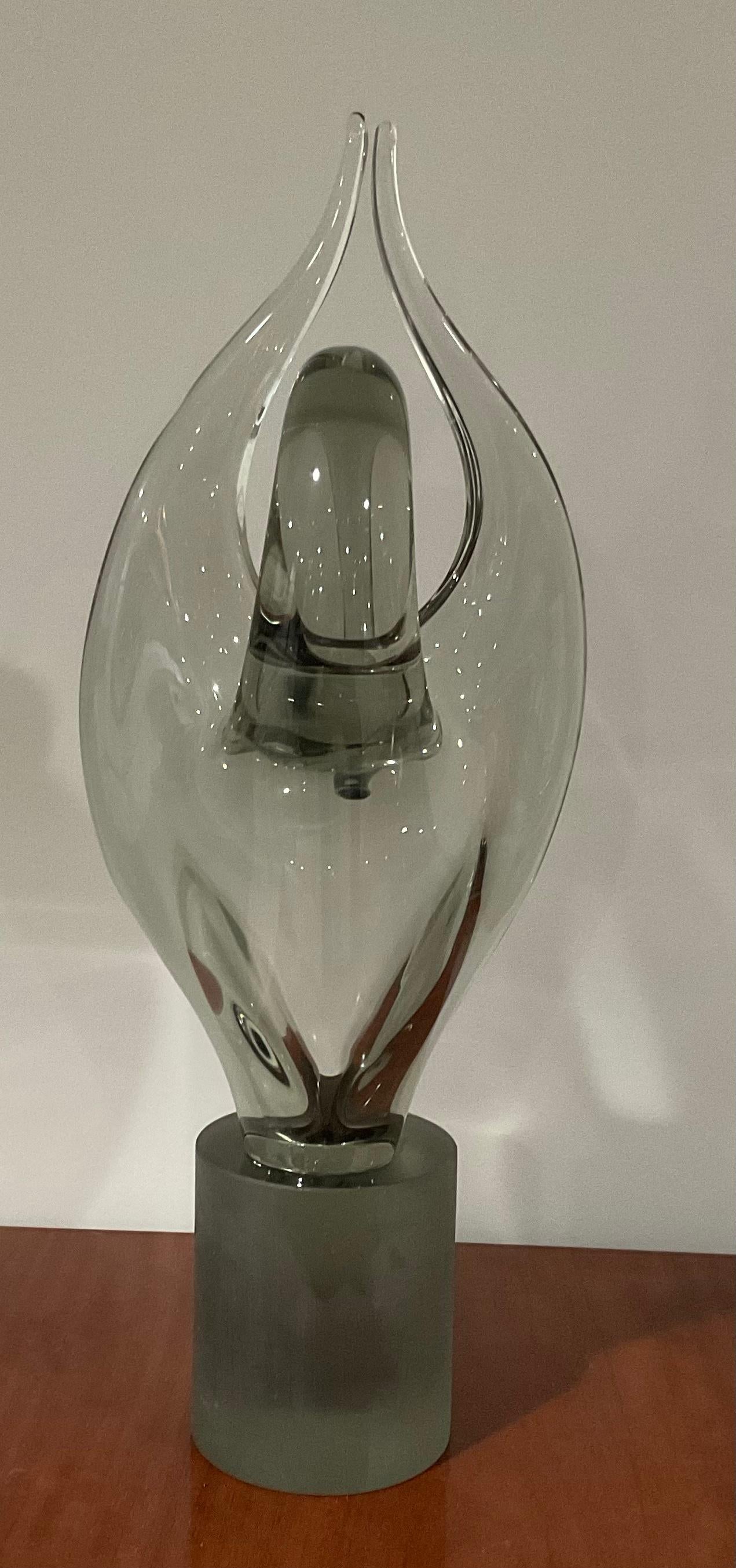 Large Livio Seguso Artist Signed Murano Art Glass Abstract Sculpture ...