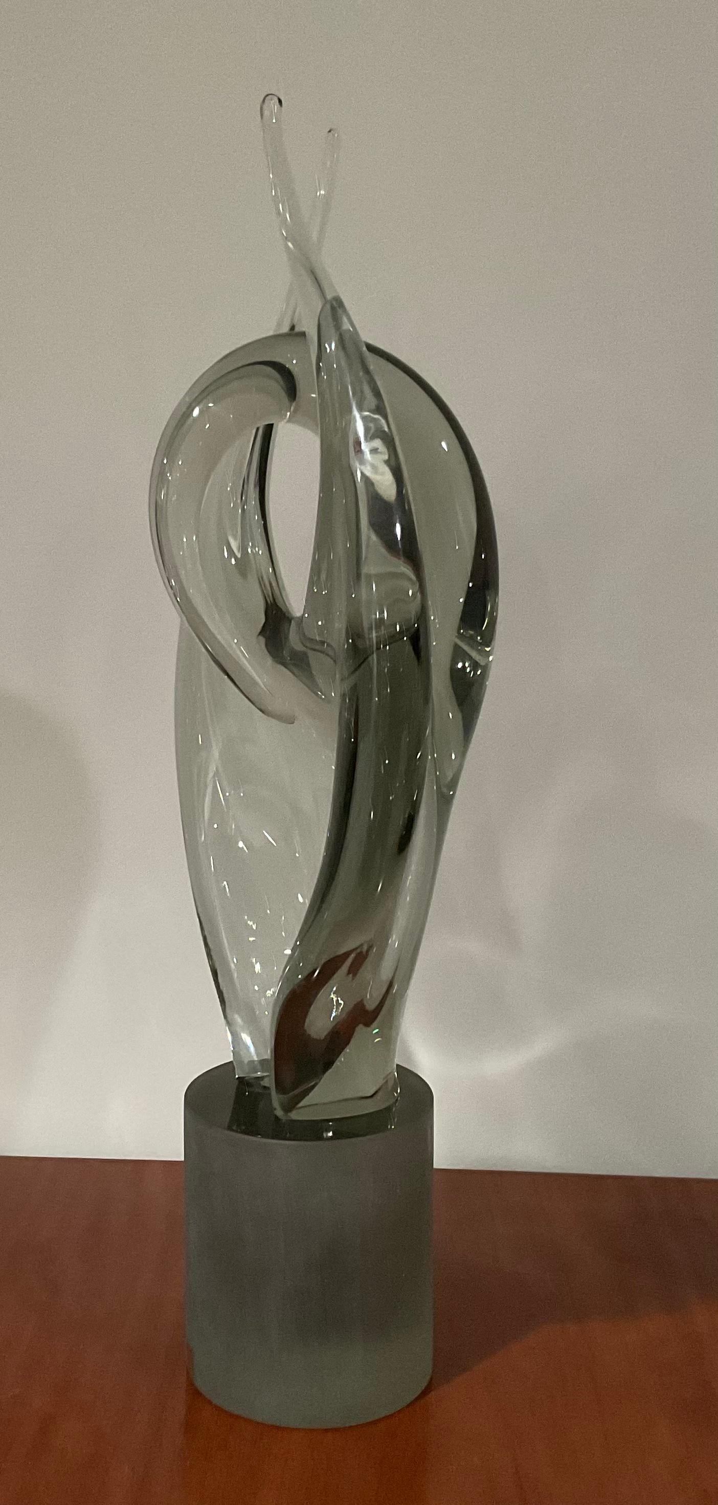 Large Livio Seguso Artist Signed Murano Art Glass Abstract Sculpture ...