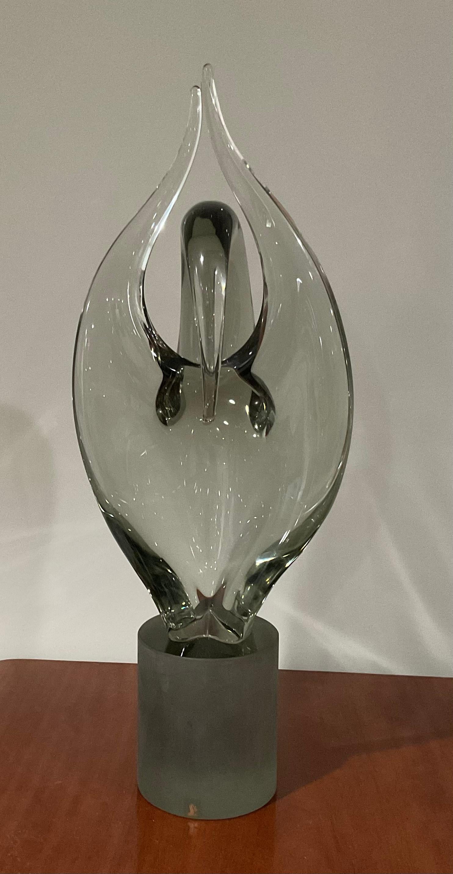 Large Livio Seguso Artist Signed Murano Art Glass Abstract Sculpture ...