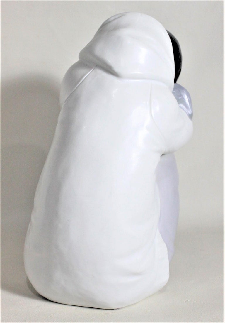 Large Lladro Yupik or Inuit Boy Crouched and Resting Figurine or ...