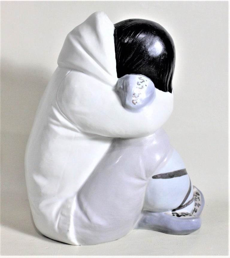 Large Lladro Yupik or Inuit Boy Crouched and Resting Figurine or ...
