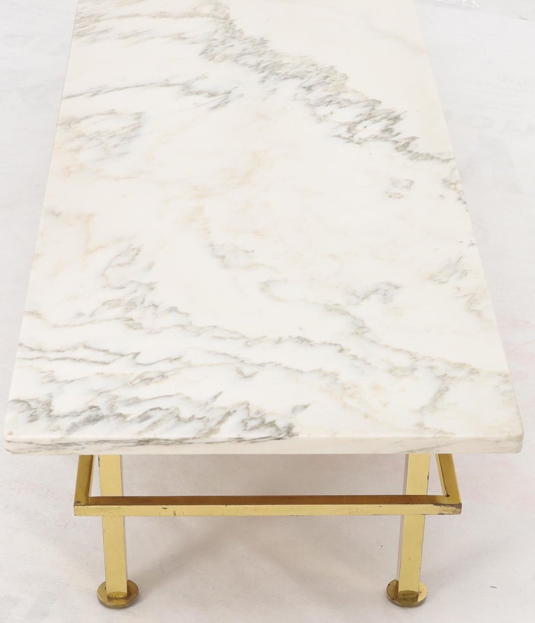 Large Long Rectangle Solid Brass Marble-Top Coffee Table For Sale at ...