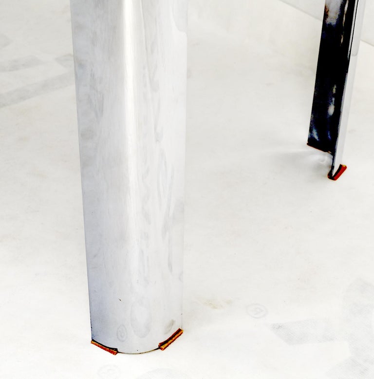 Large and Long Rounded Corners Stainless Steel Chrome Rectangle Console ...