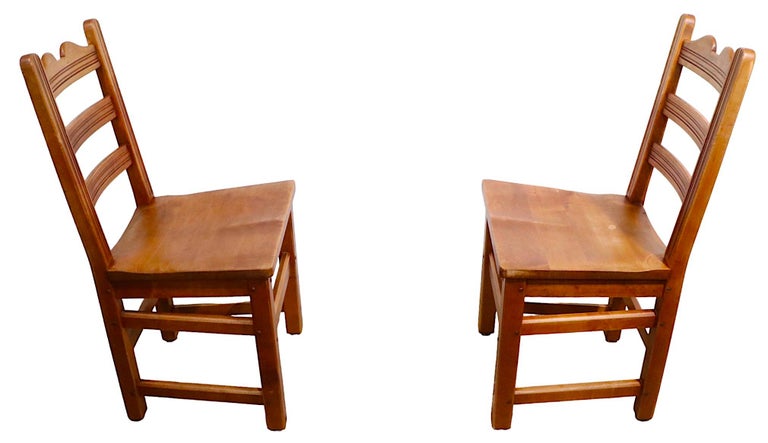 Large Lot of 13 Solid Maple Dining Cafe Kitchen Banquet Chairs by ...