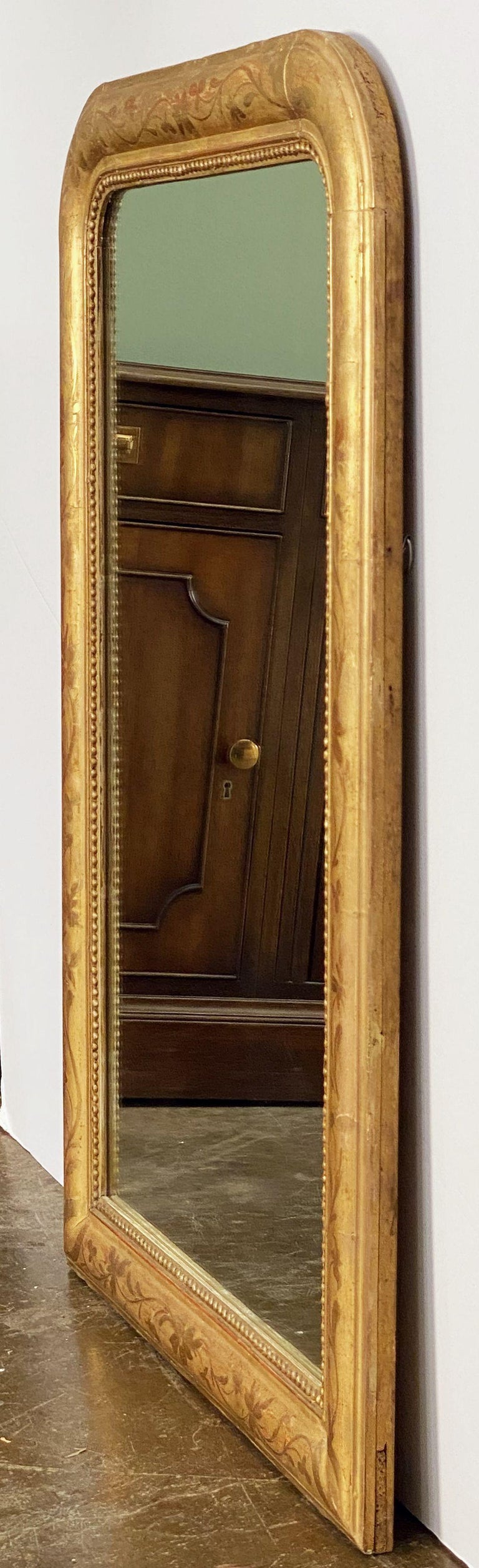 Large Louis Philippe Arch Top Gilt Mirror from France (H 38 1/2 x W 25 ...