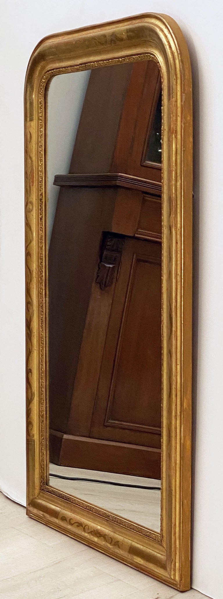 Large Louis Philippe Arch Top Gilt Mirror (39 3/4 x W 25 1/8) at 1stDibs