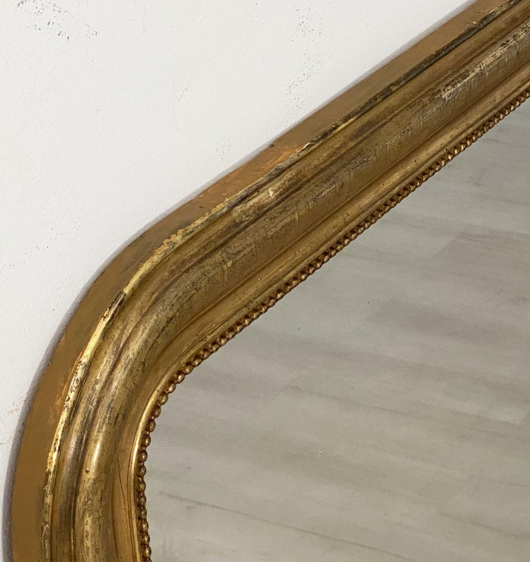 Large Louis Philippe Gilt Mirror with Arch Top from France (H 54 x W 38 ...