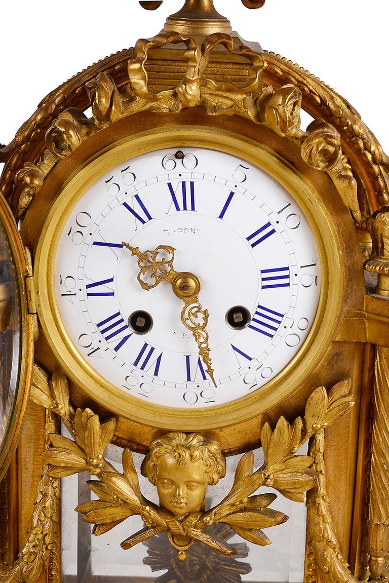 Large Louis XVI Style Clock Set For Sale at 1stDibs