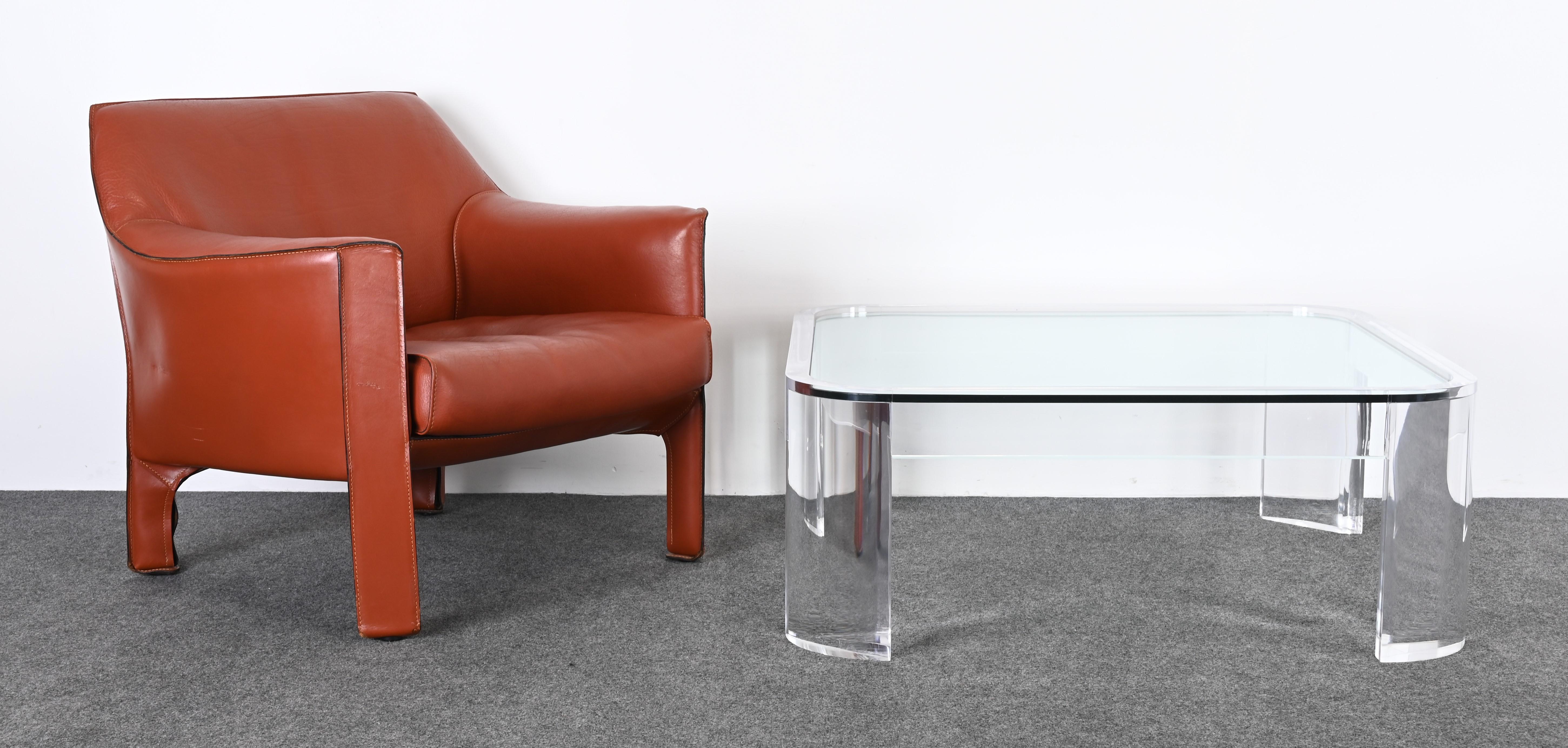Large Lucite and Glass Coffee Table by Les Prismatiques, 1970s at 1stDibs