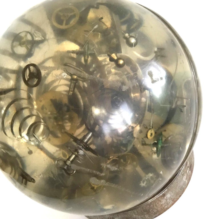 Large Lucite Ball Sculpture with Embedded Machine Parts For Sale at 1stDibs