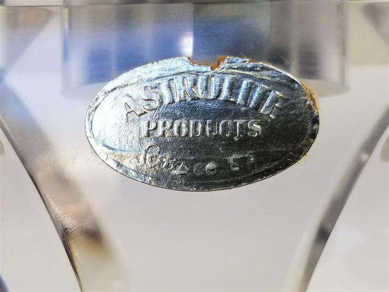 Large Lucite Table Lighter by Ritts Co. LA and Astrolite Products at ...