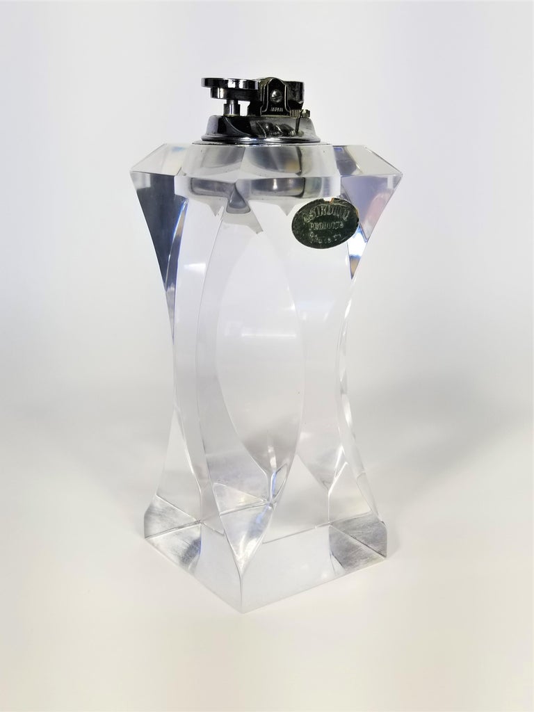 Large Lucite Table Lighter by Ritts Co. LA and Astrolite Products at ...