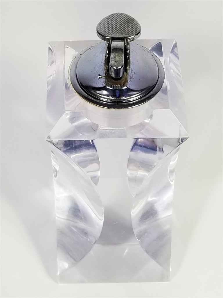 Large Lucite Table Lighter by Ritts Co. LA and Astrolite Products at ...