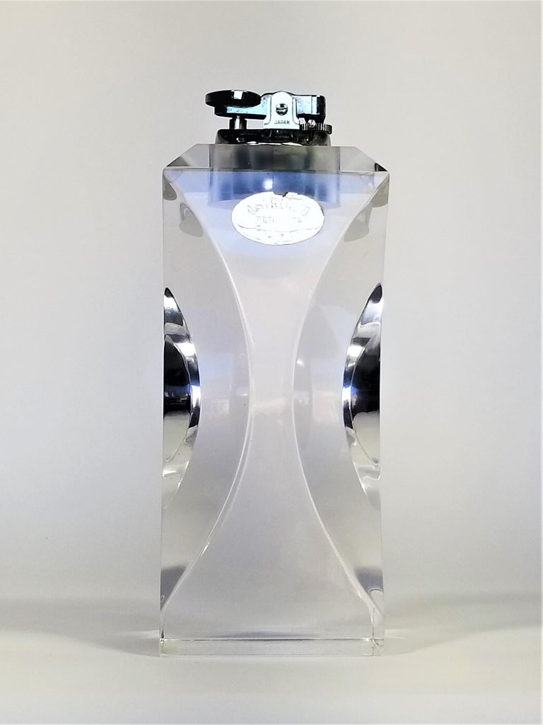 Large Lucite Table Lighter by Ritts Co. LA and Astrolite Products at ...