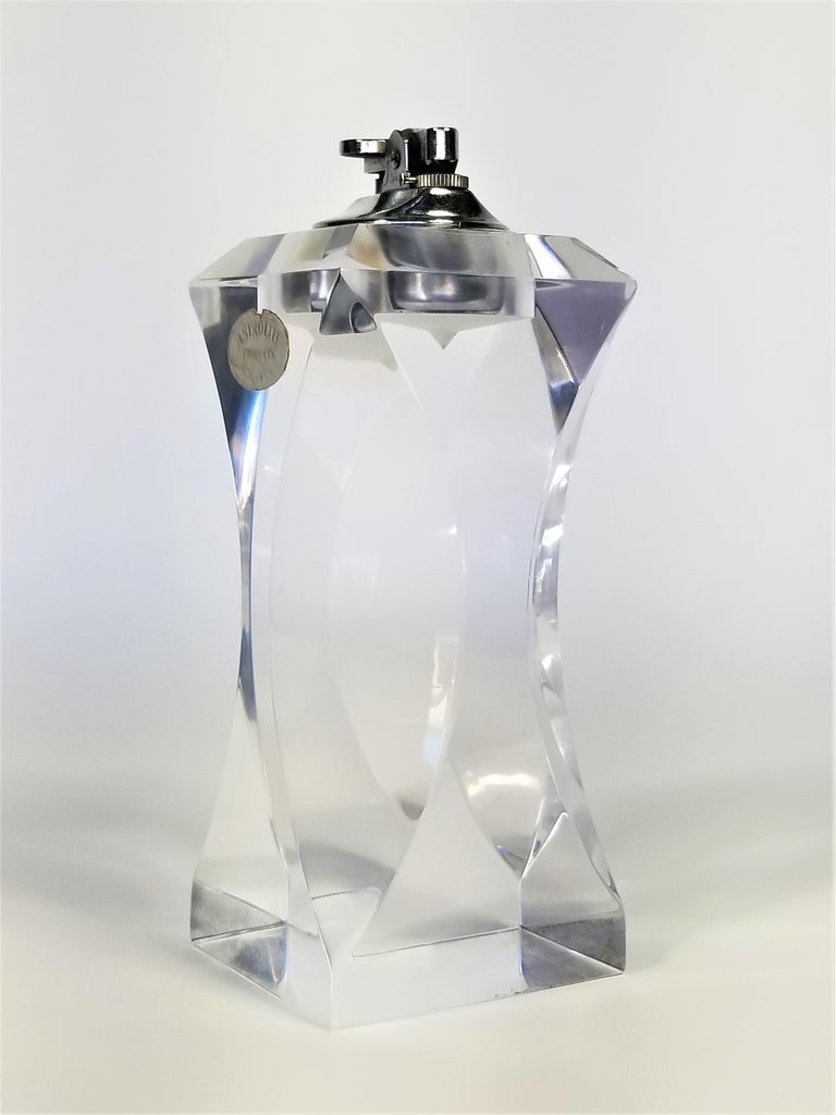 Large Lucite Table Lighter by Ritts Co. LA and Astrolite Products at ...