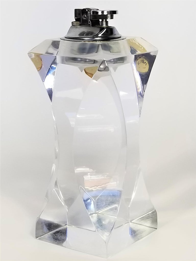 Large Lucite Table Lighter by Ritts Co. LA and Astrolite Products at ...