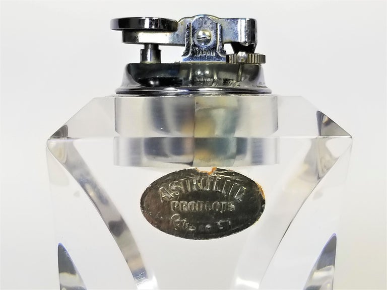 Large Lucite Table Lighter by Ritts Co. LA and Astrolite Products at ...