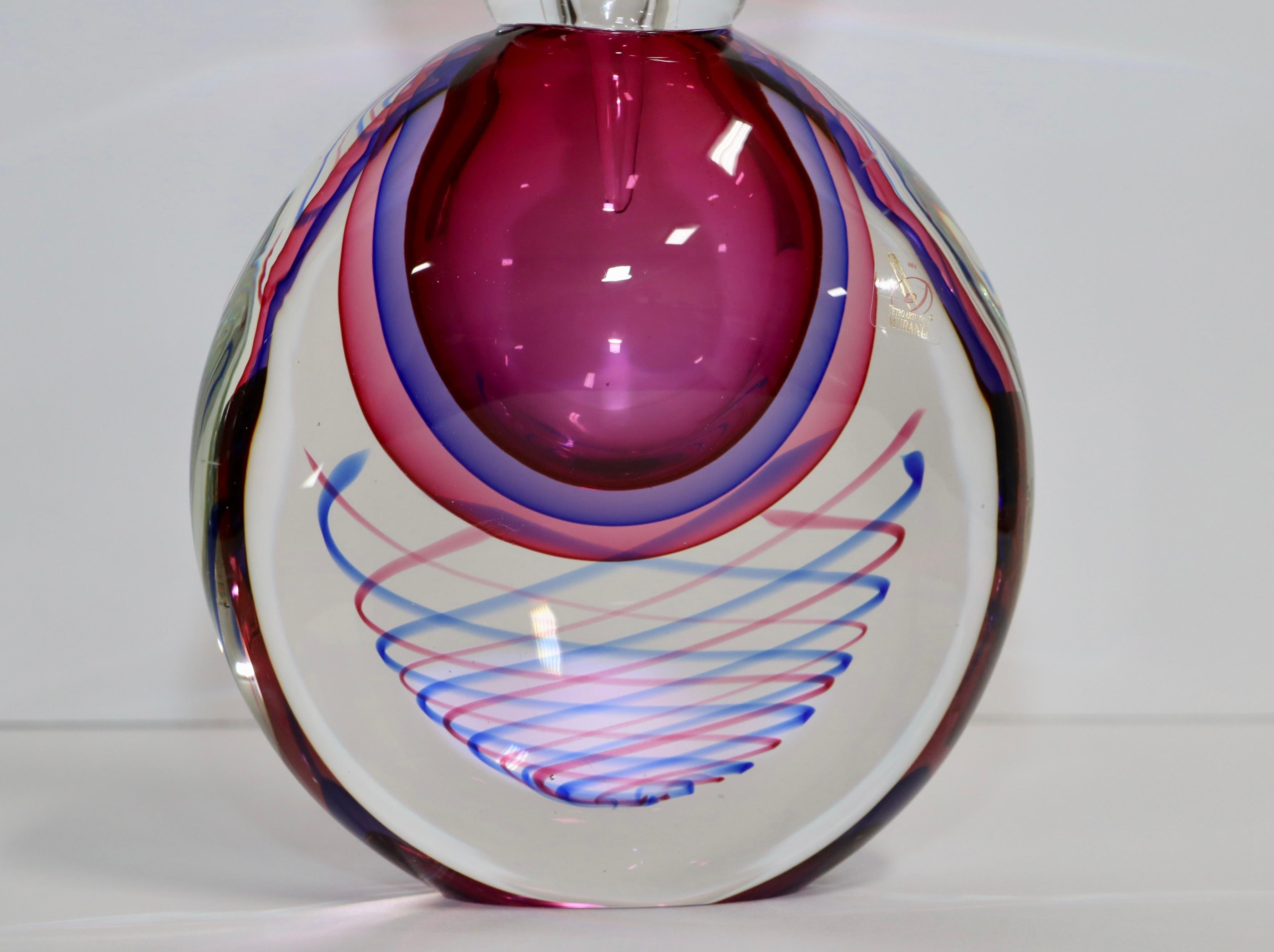 Large Luigi Onesto Murano Glass Bottle For Sale at 1stDibs