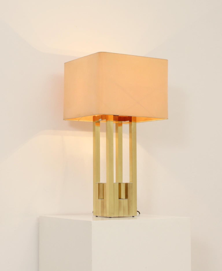 Large Lumica Brass Table Lamp, Spain, 1970s For Sale at 1stDibs