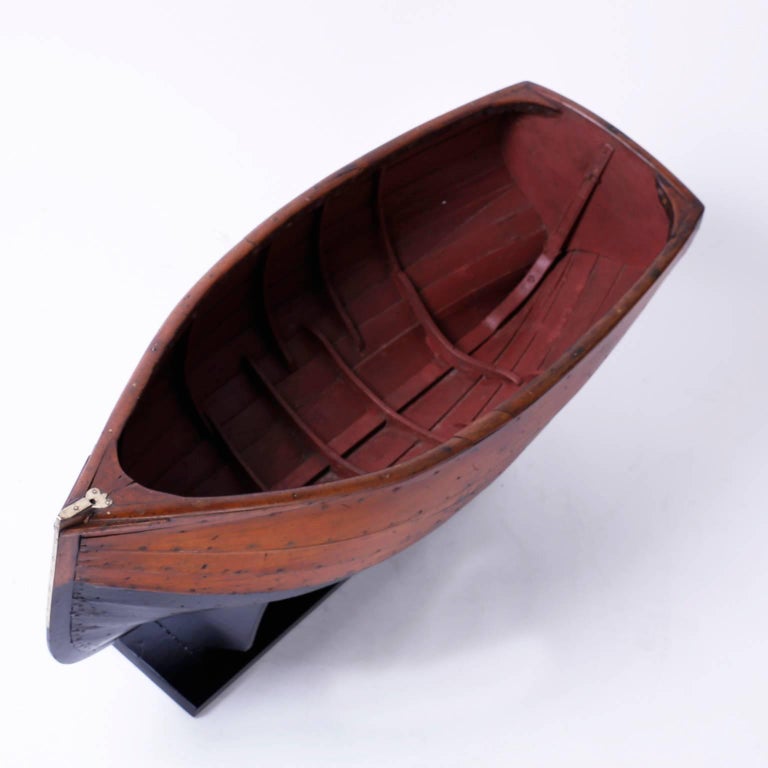 Large Mahogany Antique Boat Model For Sale at 1stDibs