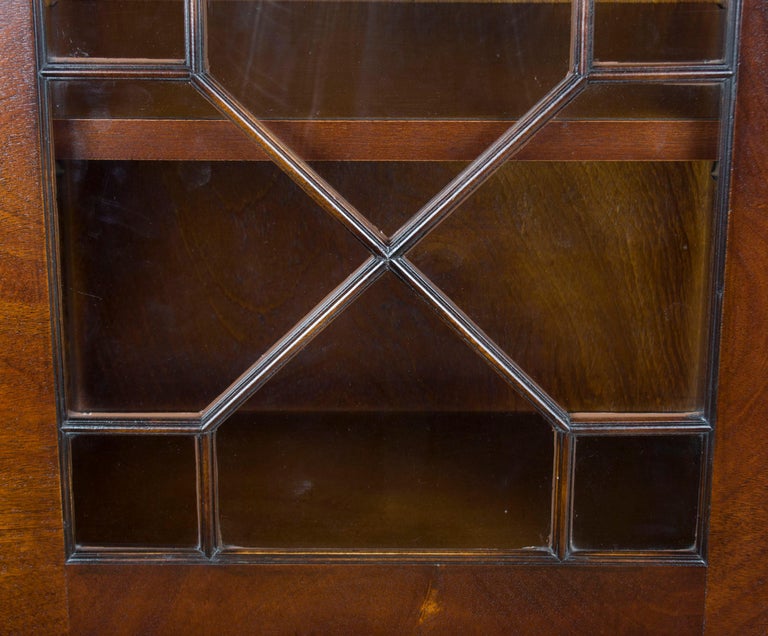 Large Mahogany Glass Door Breakfront Bookcase Cabinet at 1stDibs