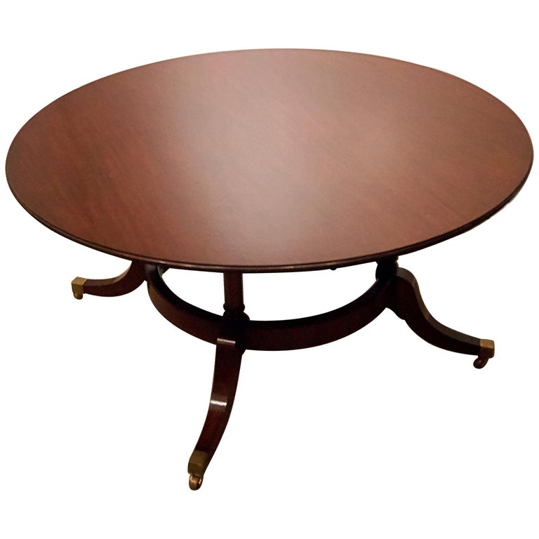 Large Mahogany Regency Style Circular Dining Table at 1stDibs