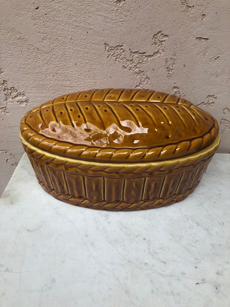 Large Majolica Pate Tureen Caugant Circa 1950 For Sale at 1stDibs