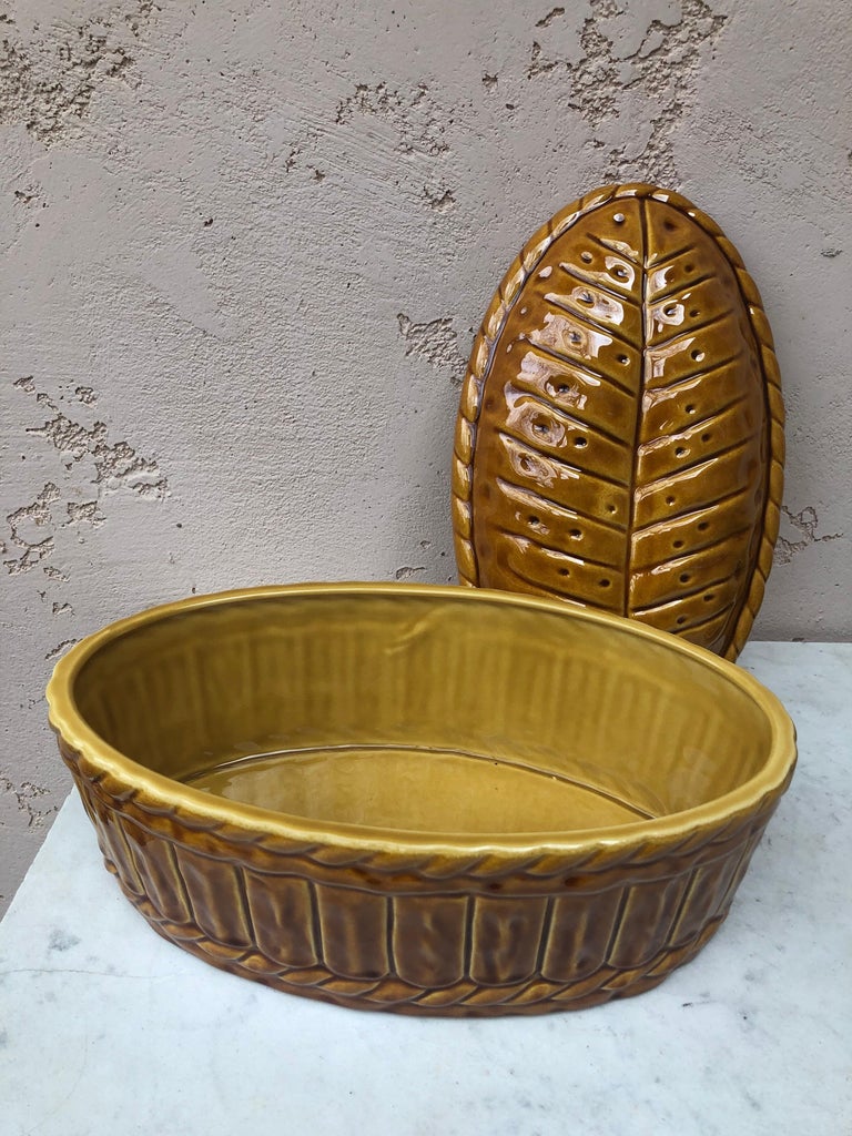 Large Majolica Pate Tureen Caugant Circa 1950 For Sale at 1stDibs