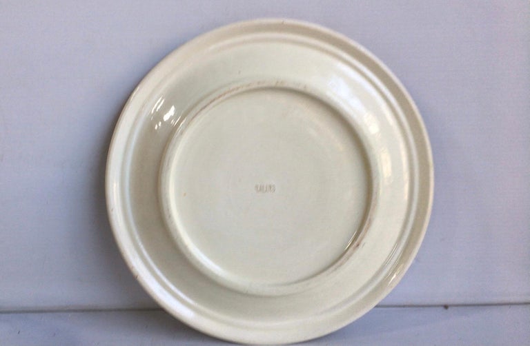 Large Majolica Roses Plate Salins, circa 1900 at 1stDibs